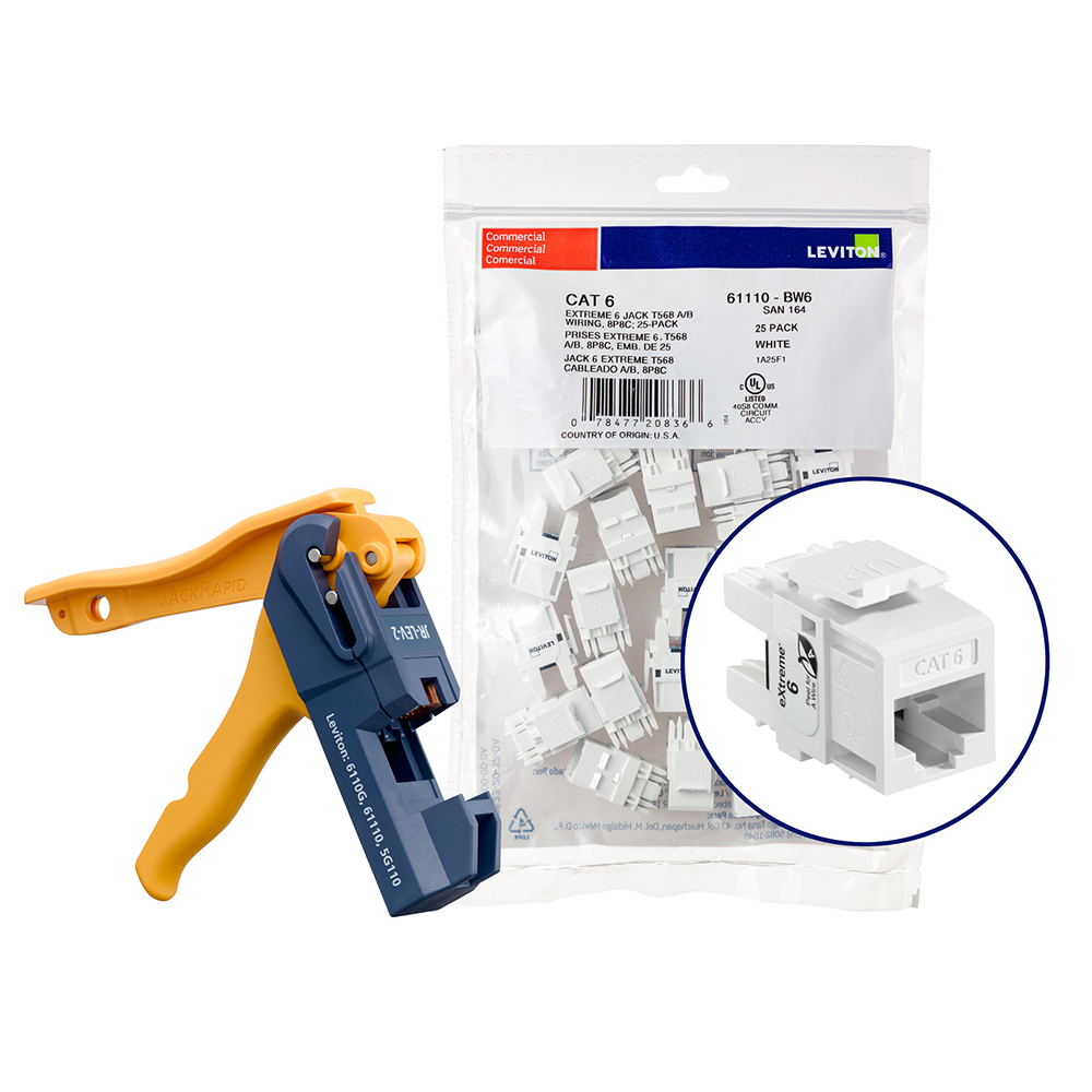 KIT DE 150 JACKS CAT6 BLANCOS - Dinet